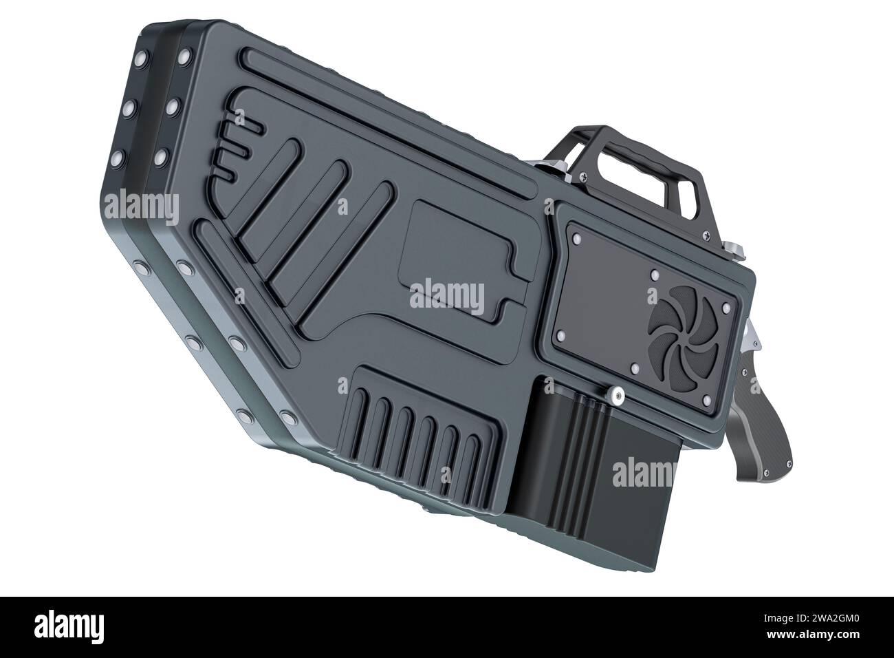 Anti drone gun protection. Anti-drone rifle, 3D rendering isolated on ...