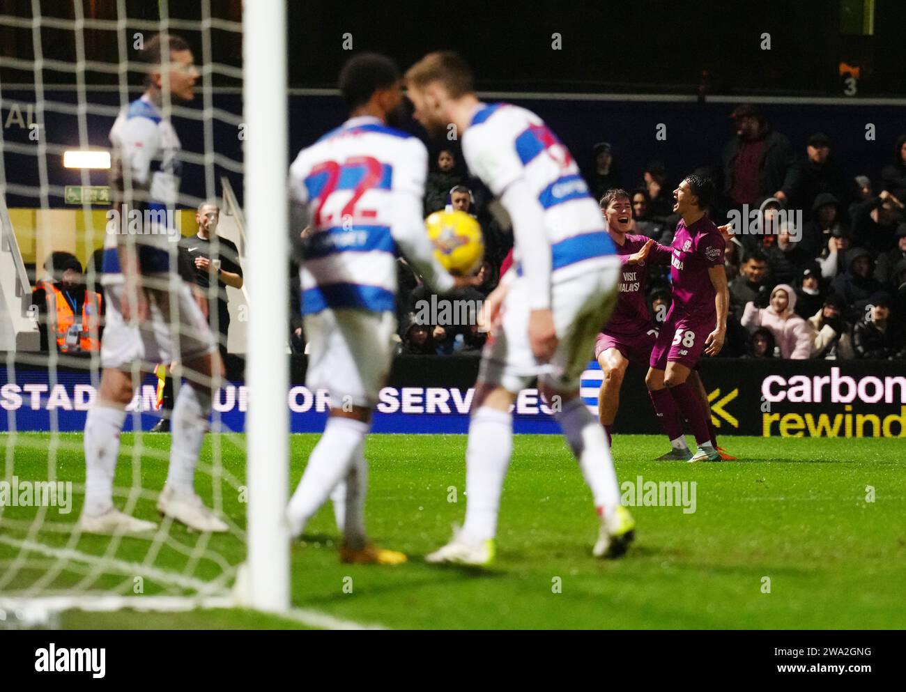 Cardiff City's Perry Ng celebrates scoring their side's second goal of ...