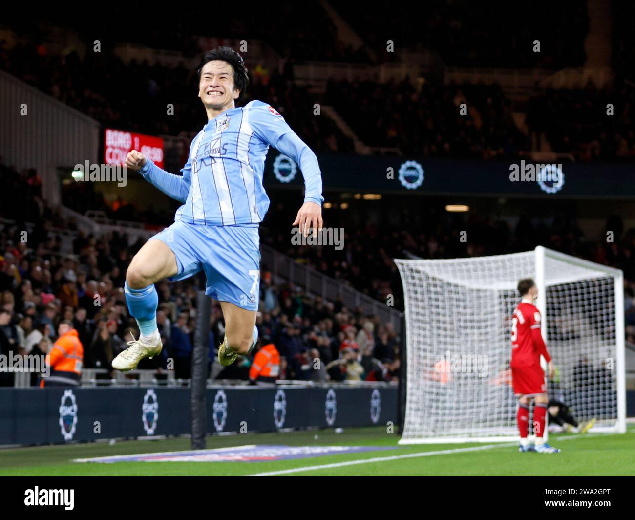 Coventry City's Tatsuhiro Sakamoto celebrates scoring their side's ...
