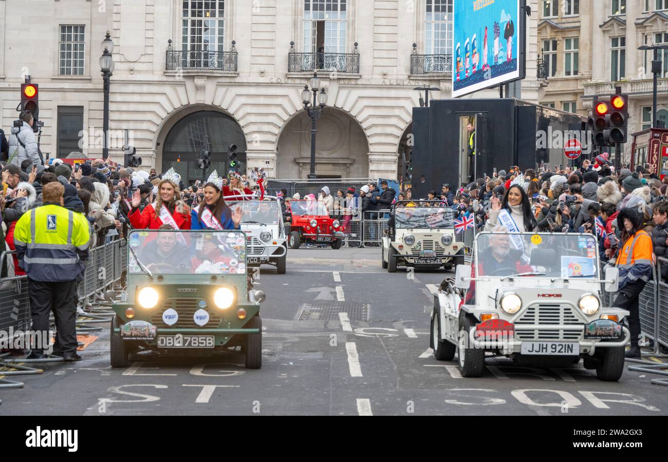 London, UK. 1st Jan, 2024. The colourful LNYDP2024 takes place in ...