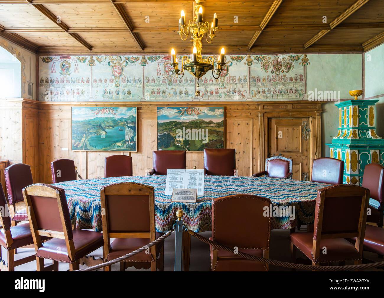 Portraits and heraldic coats of arms od Hofburg, palace of the princes ...