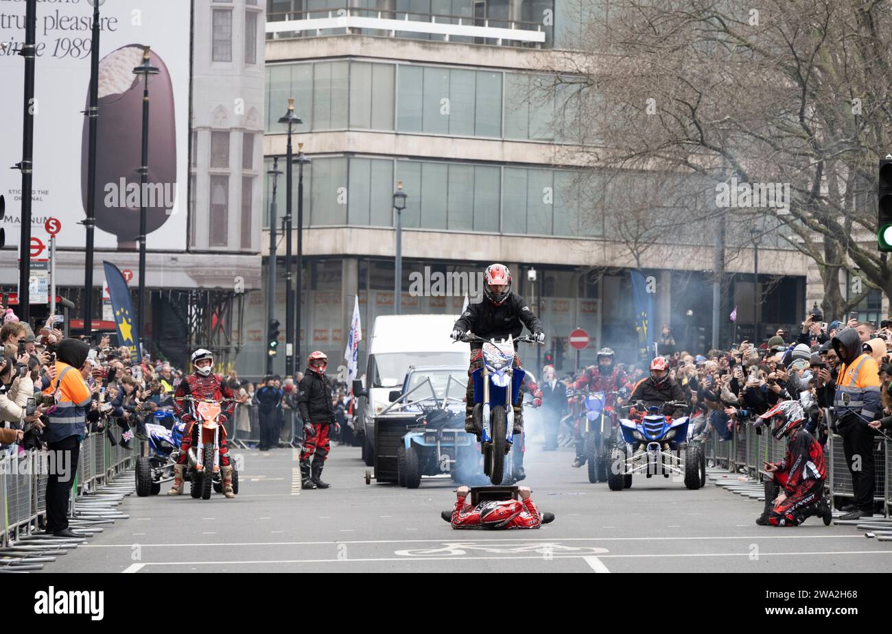London, UK. 1st Jan, 2024. The colourful LNYDP2024 takes place in ...