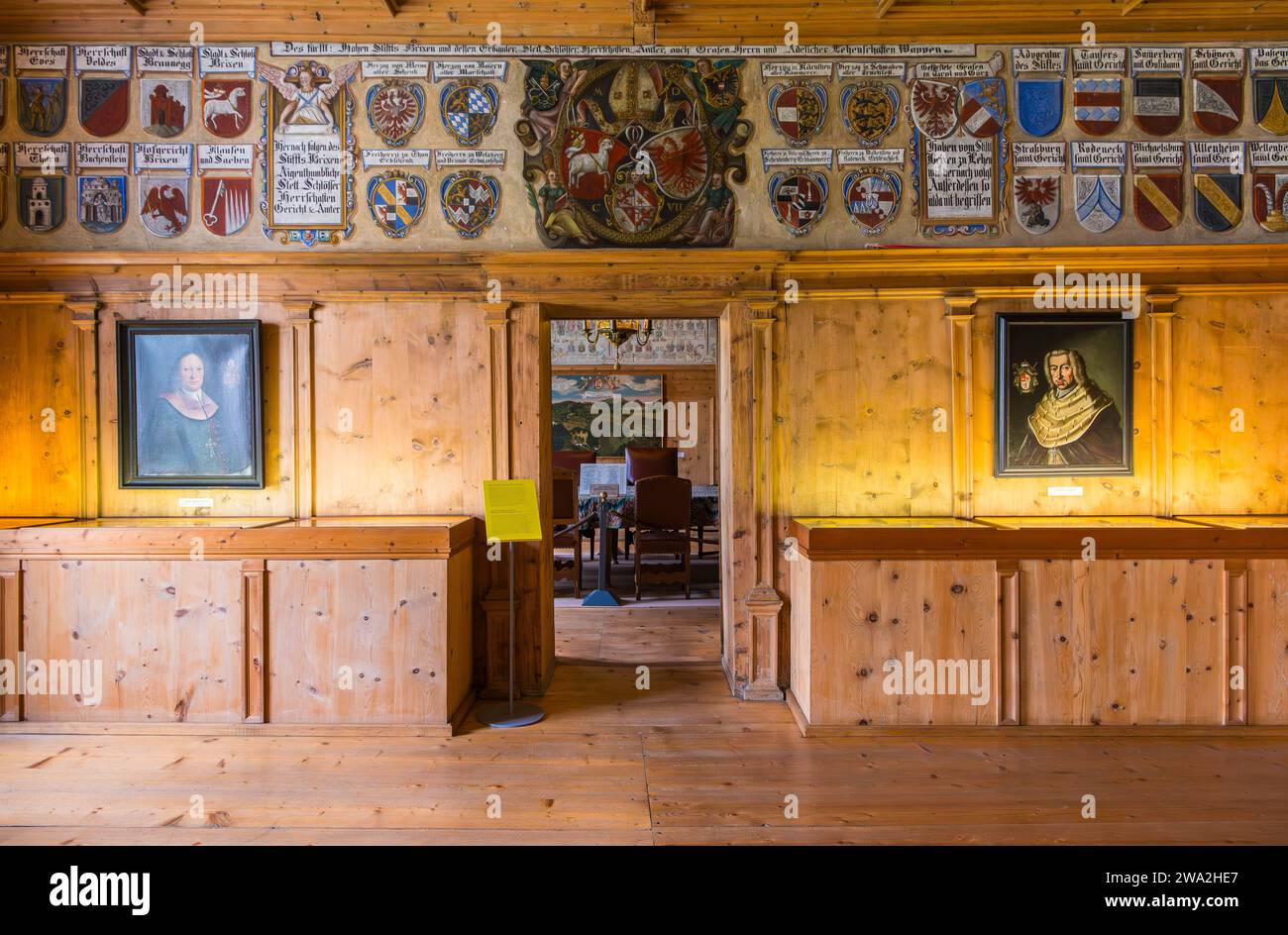 Portraits and heraldic coats of arms od Hofburg, palace of the princes ...
