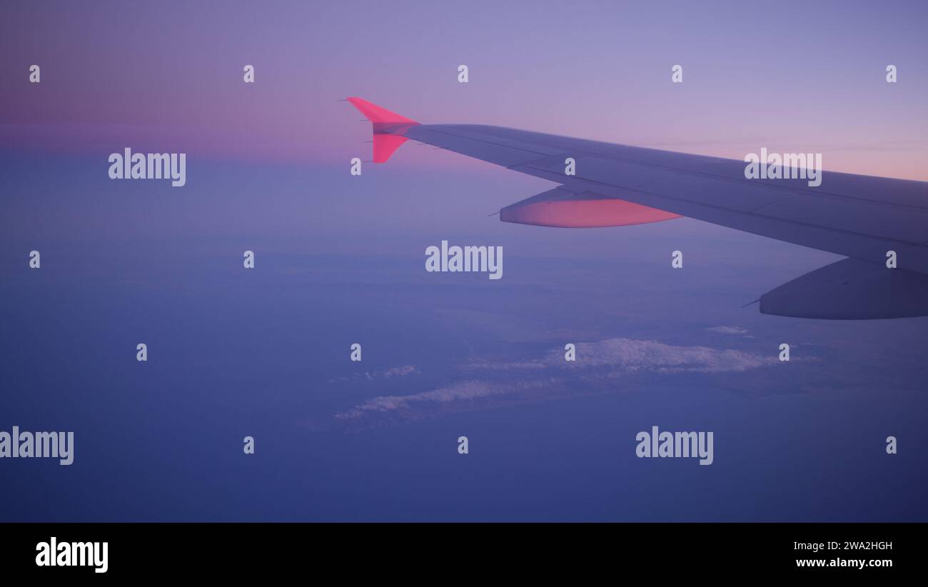 Airplane Wing Tip Sunset Poster Flying And Traveling, View From