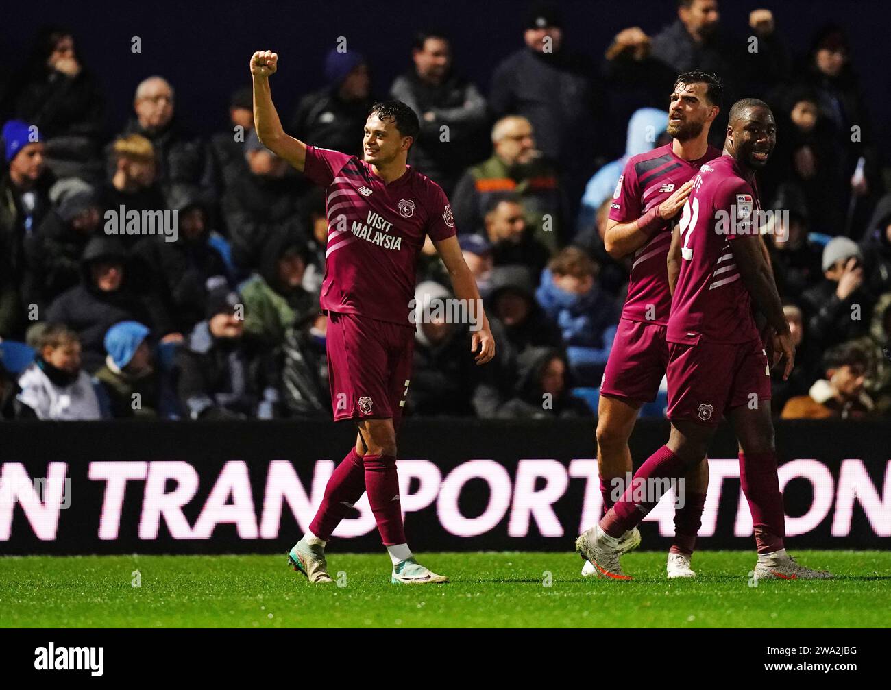 Cardiff City's Perry Ng celebrates scoring their side's second goal of ...
