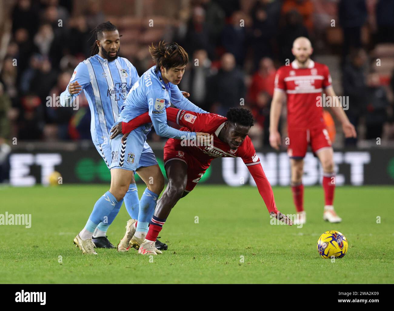 Middlesbrough, UK. 01st Jan, 2024. Alex Bangura of Middlesbrough In ...