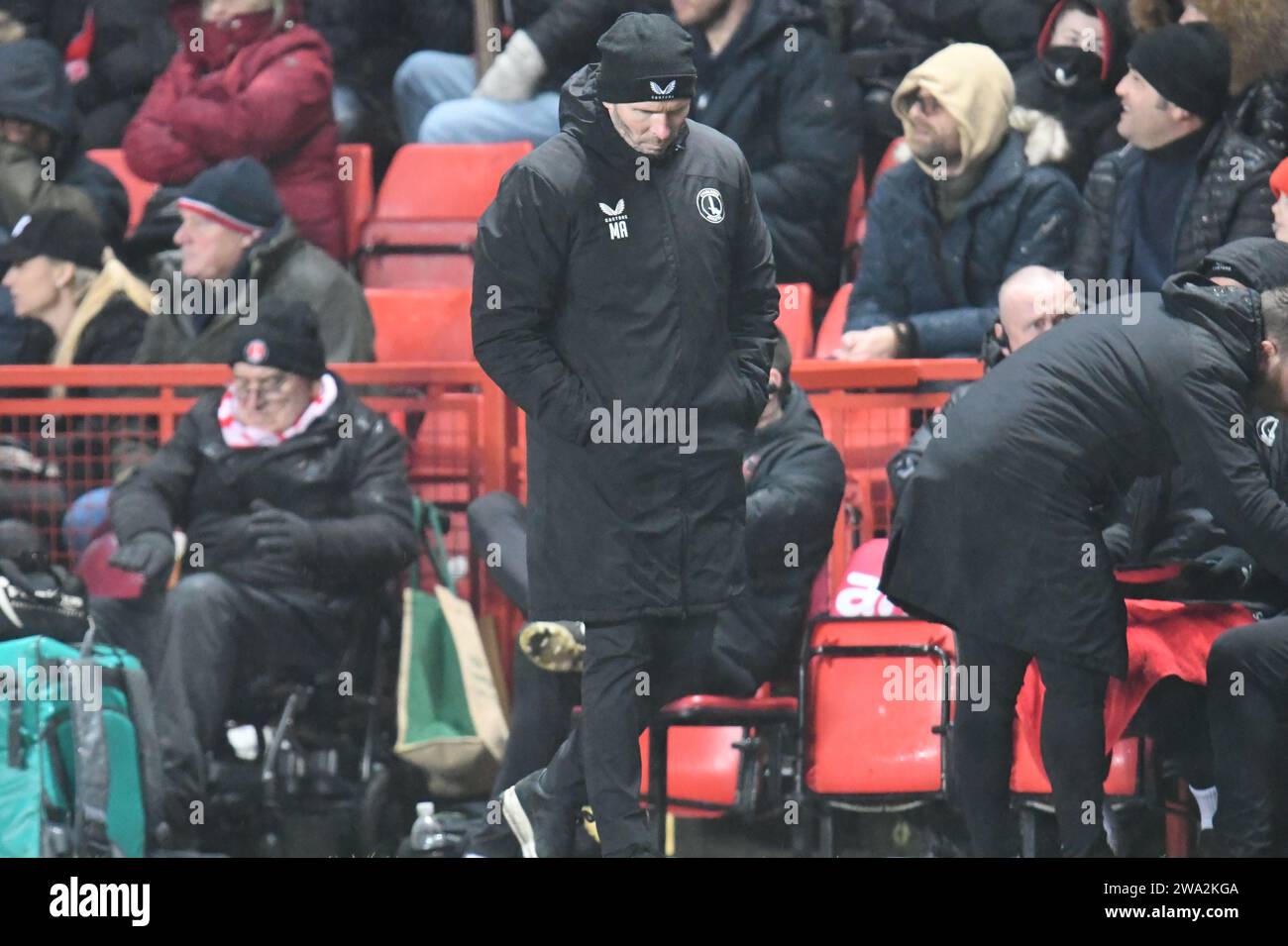 London, England. 1st Jan 2024. Charlton Athletic Head Coach Michael ...