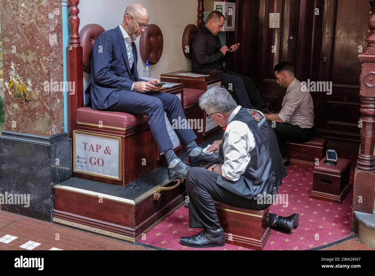 Shoe shine stall, Strand Arcade, Sydney, Australia Stock Photo - Alamy