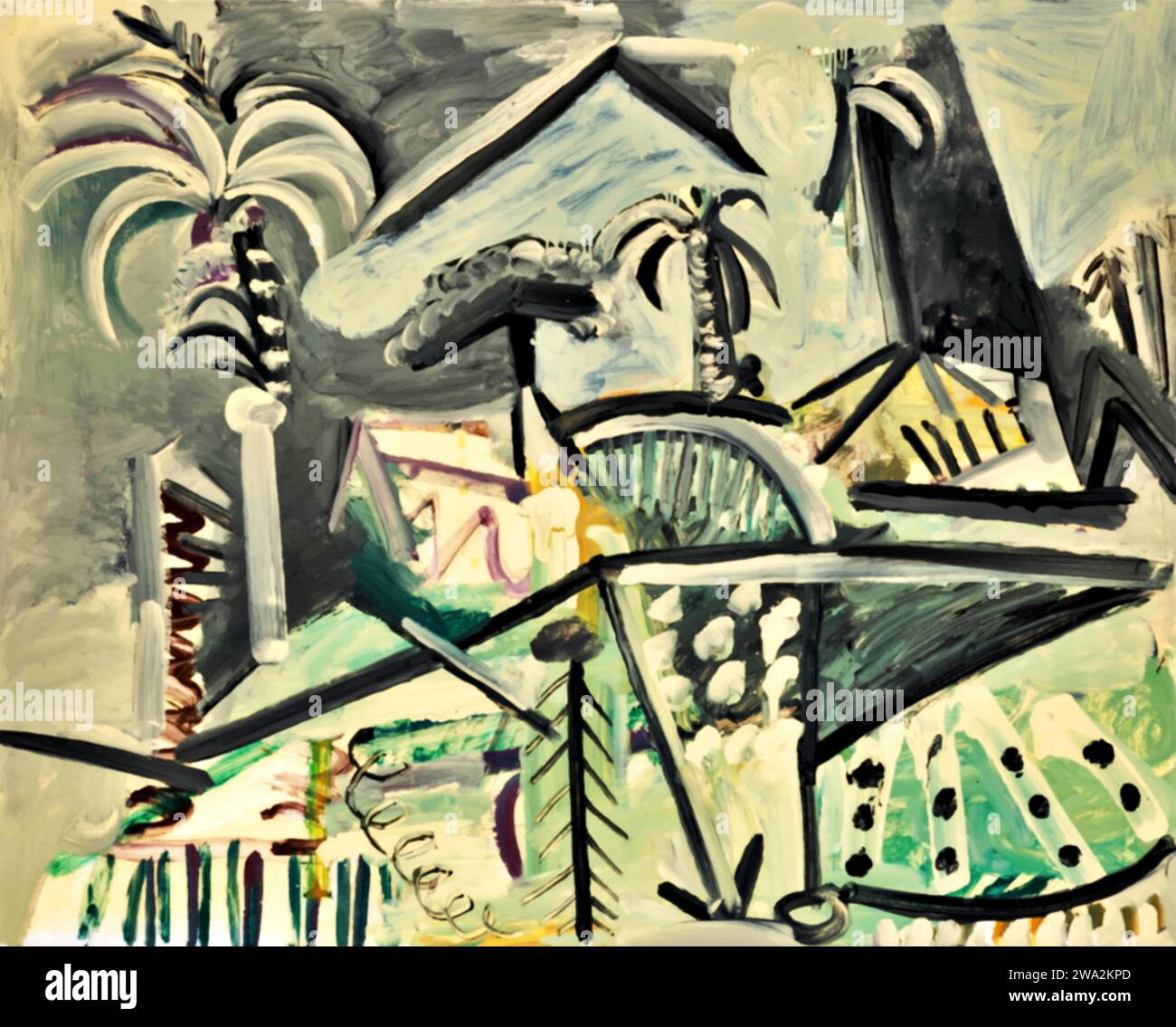 Paysage, 1972 (Painting) by Artist Picasso, Pablo (1881-1973) Spanish ...