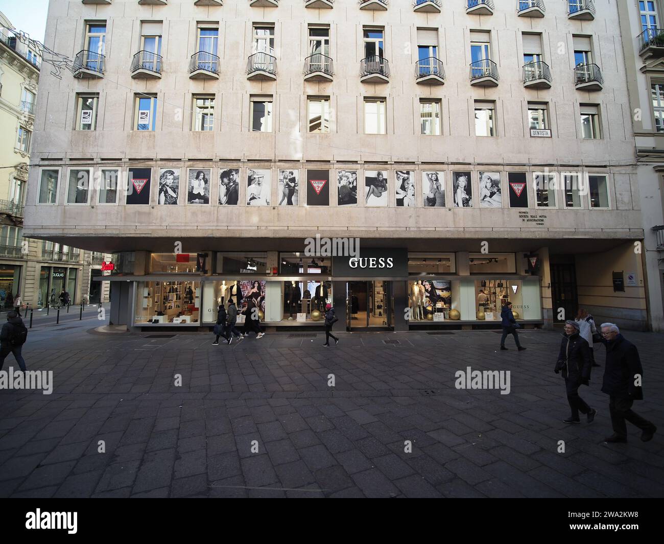 TURIN, ITALY - NOVEMBER 28, 2023: Bata And Guess Storefront Stock Photo ...