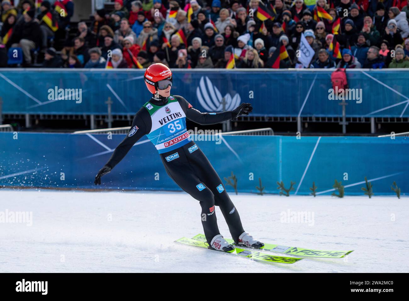 Karl Geiger (Deutschland, SC 1906 Oberstdorf) unzufrieden im Ziel, GER ...