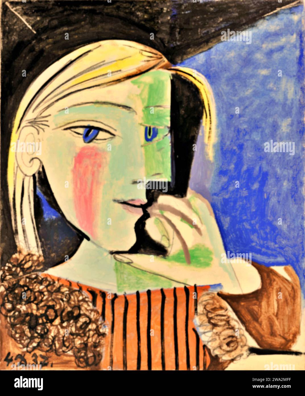 Portrait of Marie-Thrse Walter, 1937 (Painting) by Artist Picasso ...