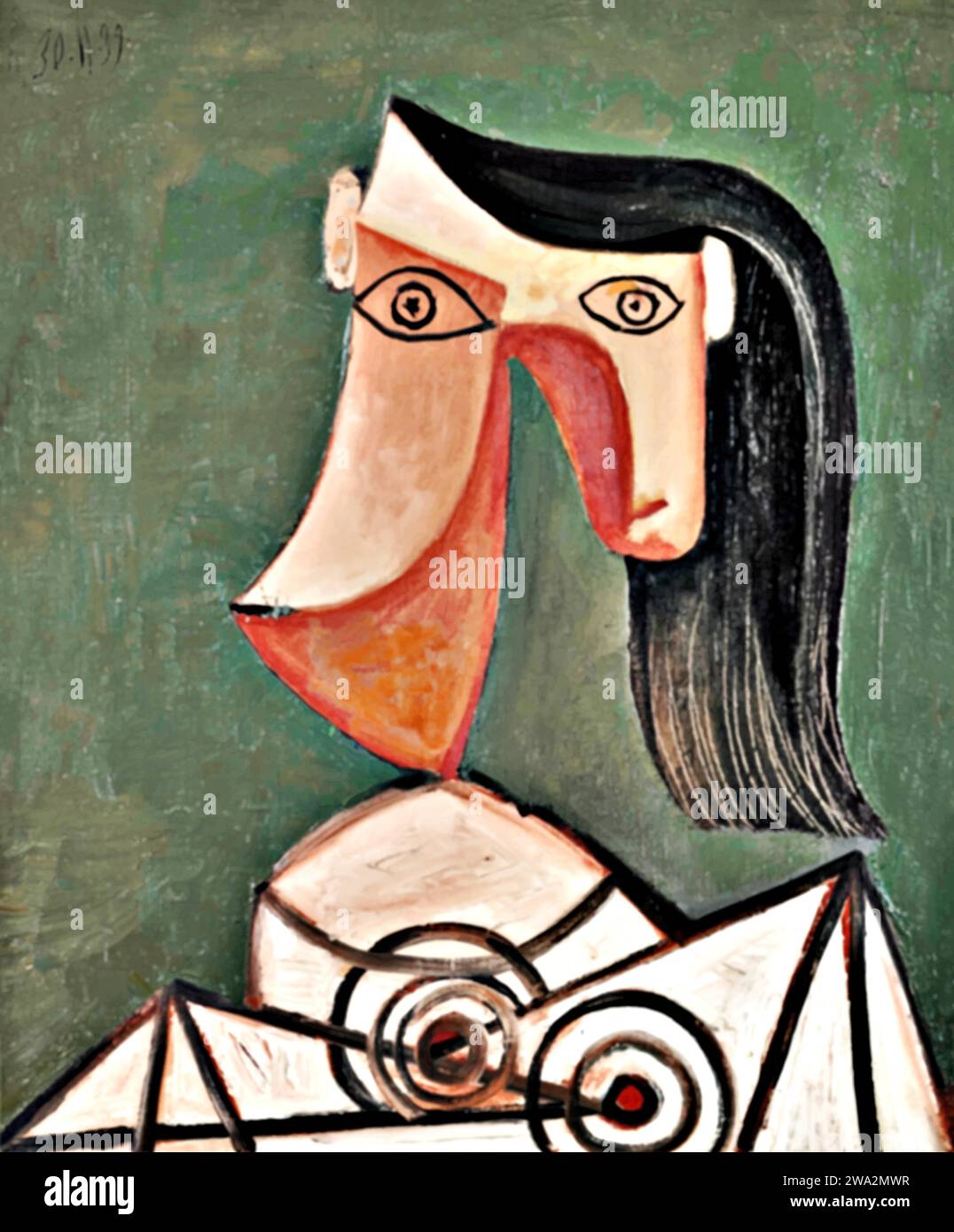 Tete de femme 1939 (Painting) by Artist Picasso, Pablo (1881-1973 ...