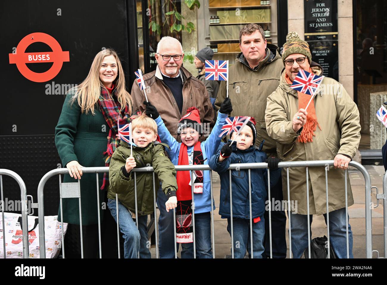 London, UK. 1st Jan, 2024. London's annual New Year parade featuring hundreds of float in ...