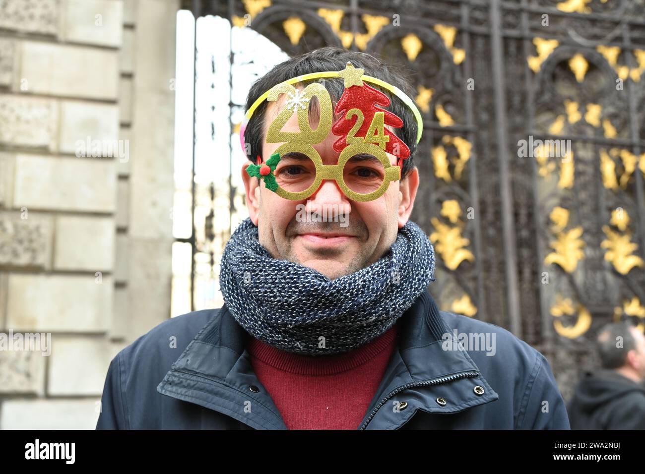 London, UK. 1st Jan, 2024. London's annual New Year parade featuring ...