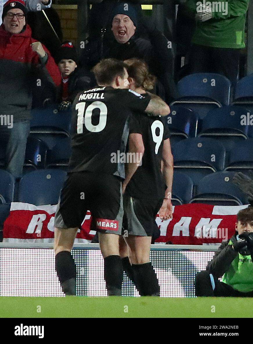 Rotherham United's Tom Eaves celebrates scoring their side's second ...