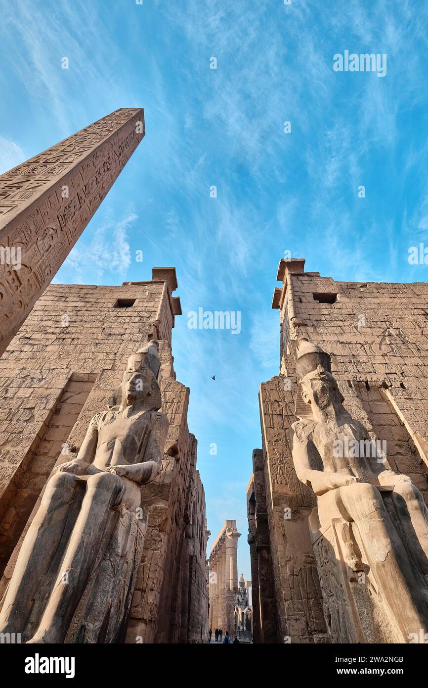 Luxor, Egypt - December 26 2023: Luxor Temple main entrance, first ...