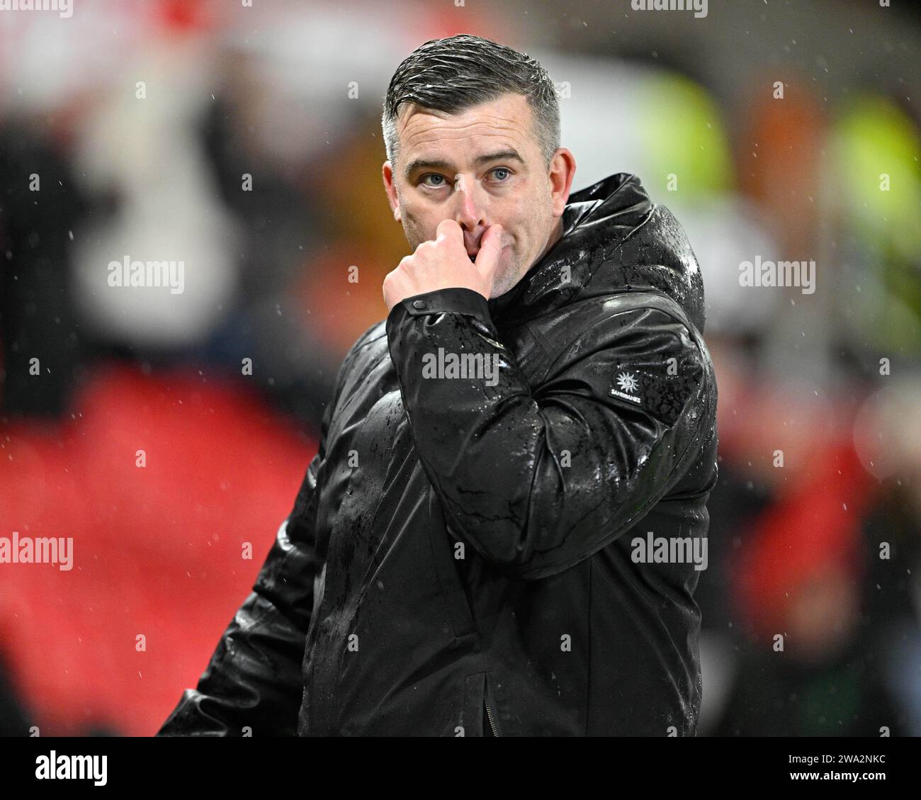 Steven Schumacher manager of Stoke City at full time, during the Sky ...
