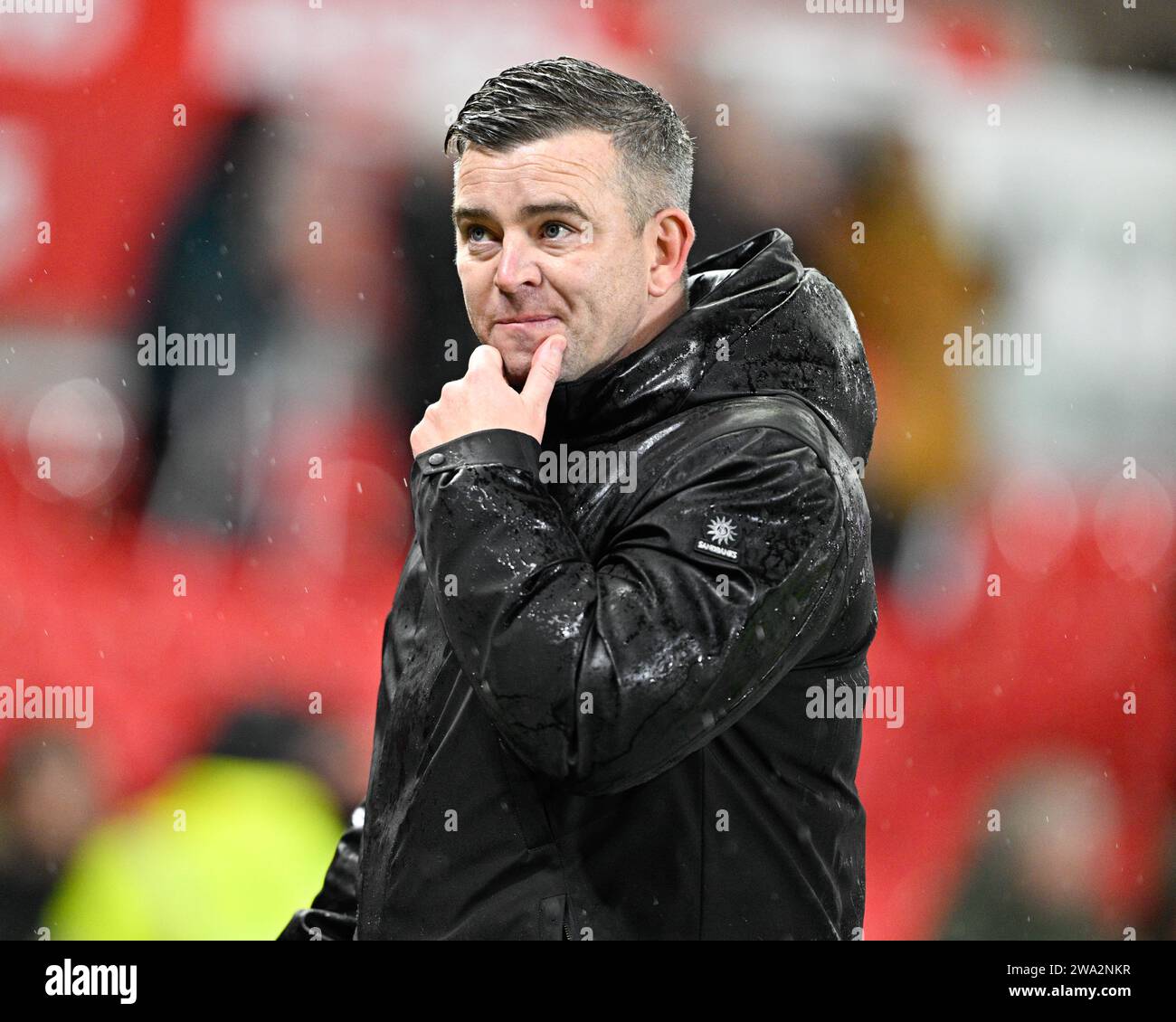 Steven Schumacher manager of Stoke City at full time, during the Sky ...