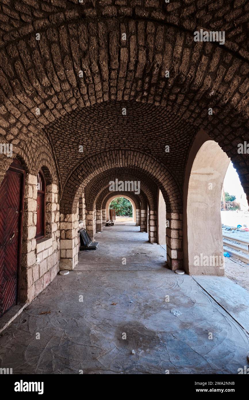 Luxor, Egypt - December 26 2023: New Gourna Village market arcade ...