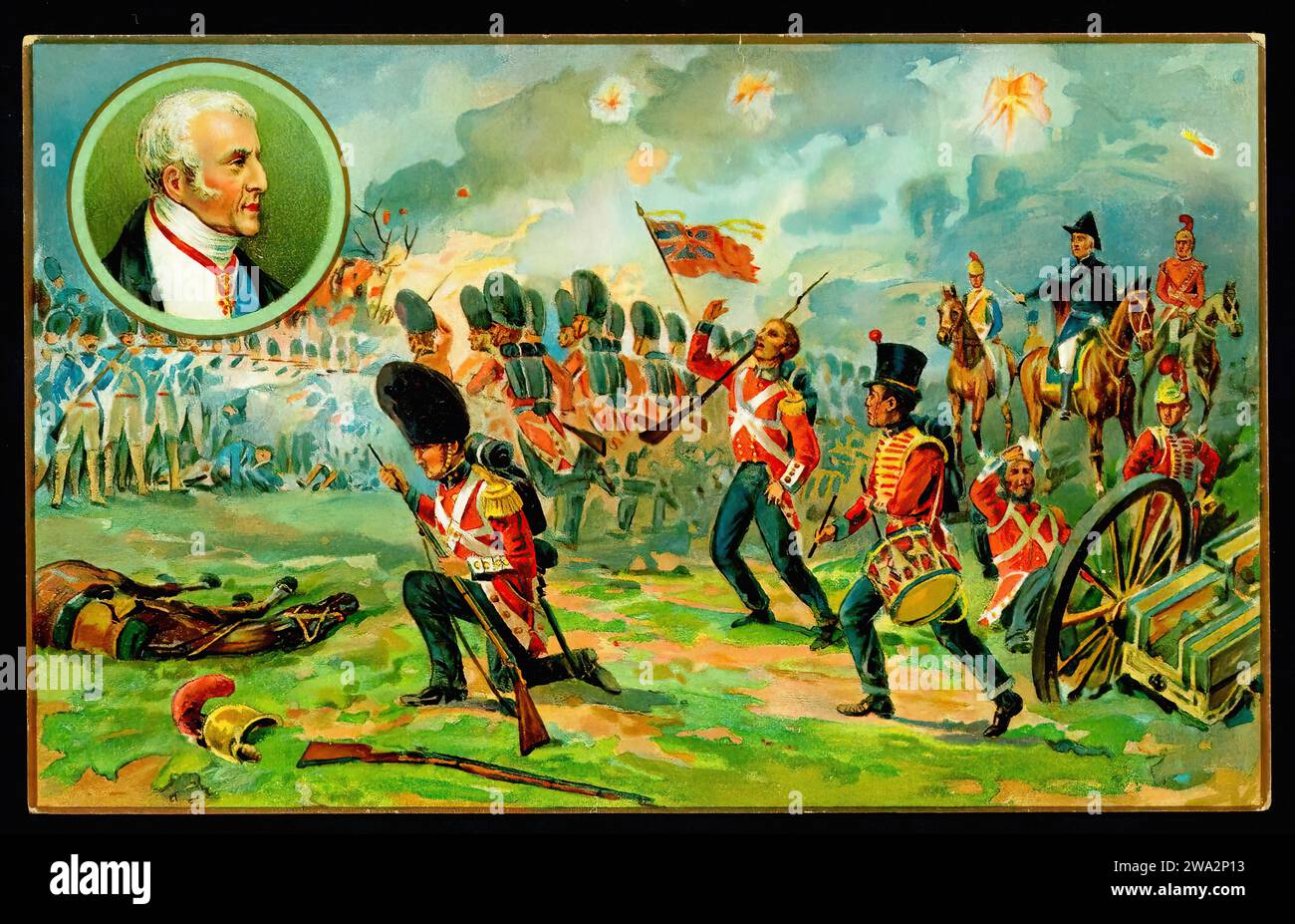 Battle of Waterloo 1815 - Vintage Tradecard Stock Photo - Alamy