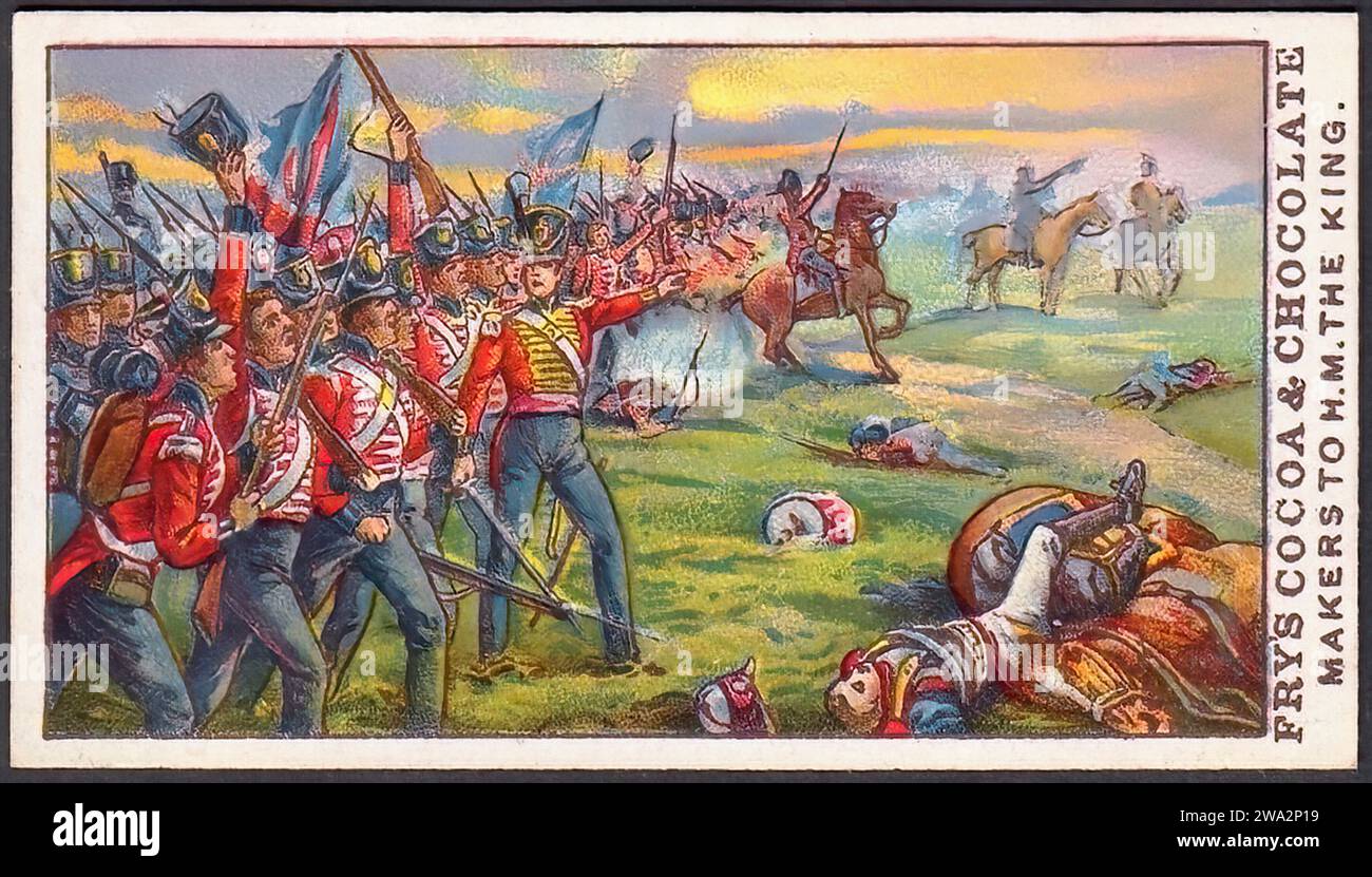 Battle of Waterloo - Vintage Tradecard Stock Photo - Alamy
