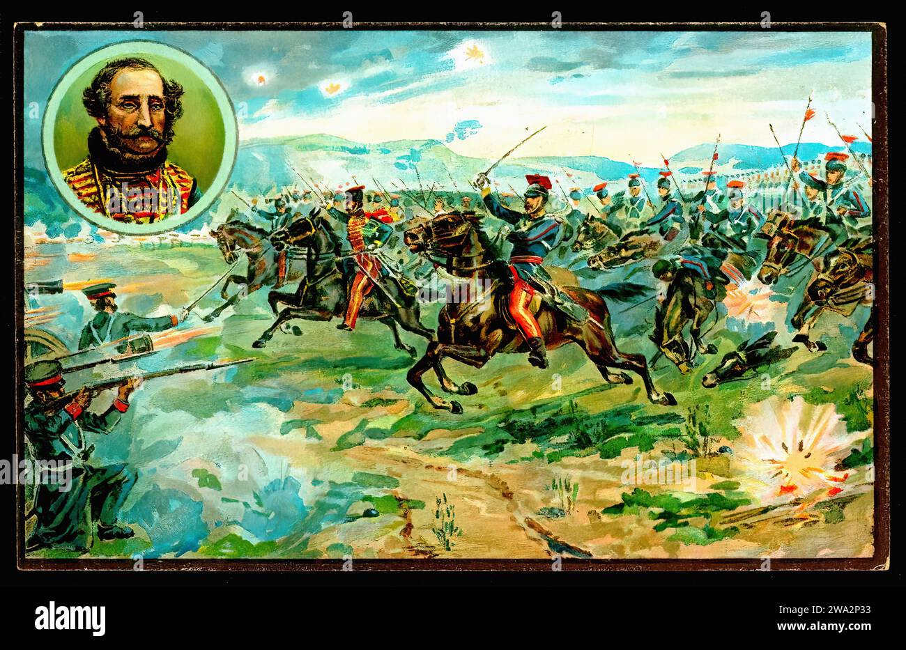 Charge of the Light Brigade 1854 - Vintage Tradecard Stock Photo - Alamy