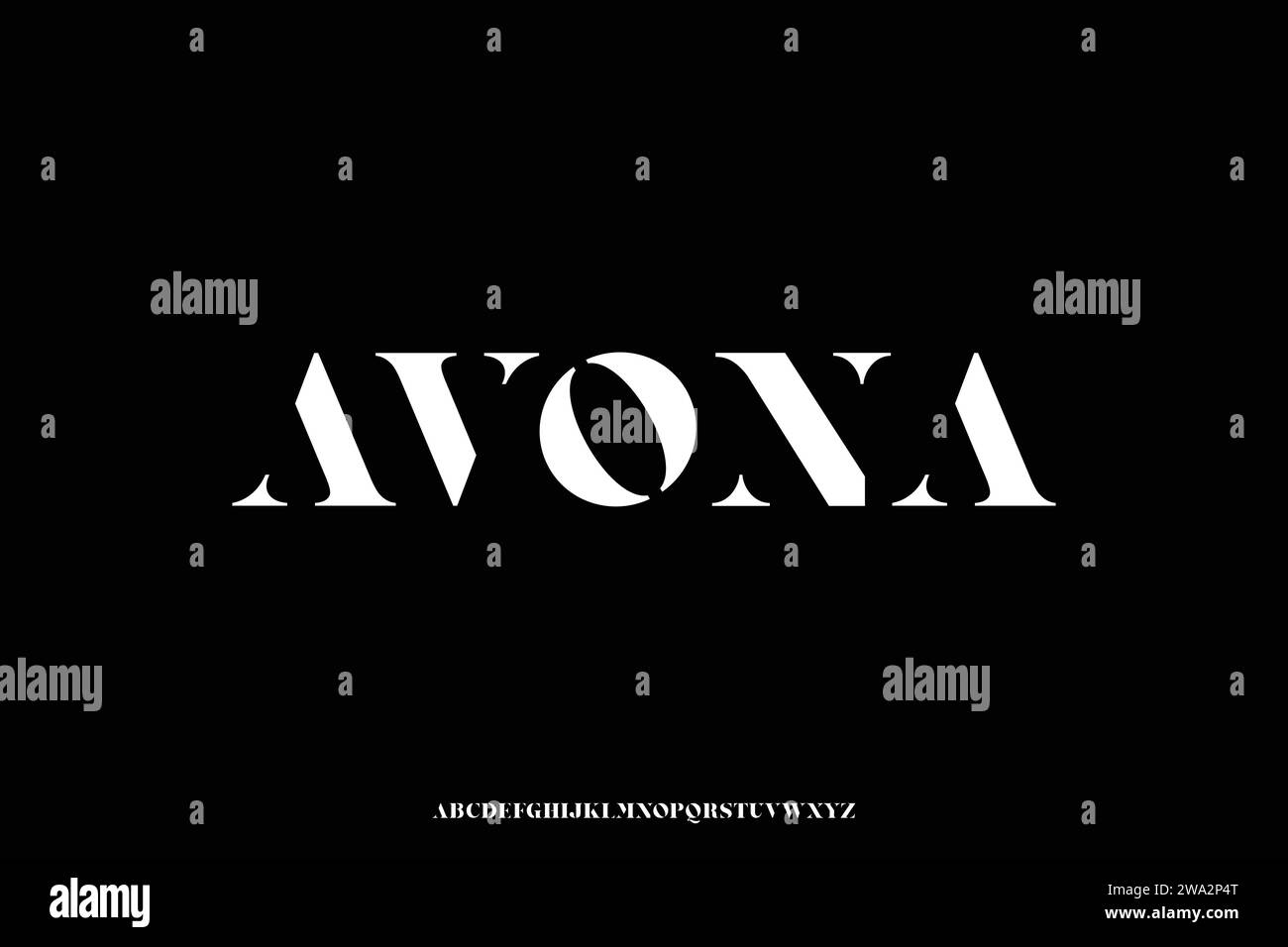 Bold elegant stencil type alphabet display font vector illustration ... Bold elegant stencil type alphabet display font vector illustration ...