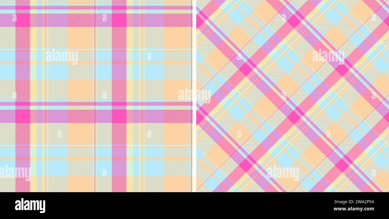 Pattern plaid textile of seamless background vector with a fabric check ...