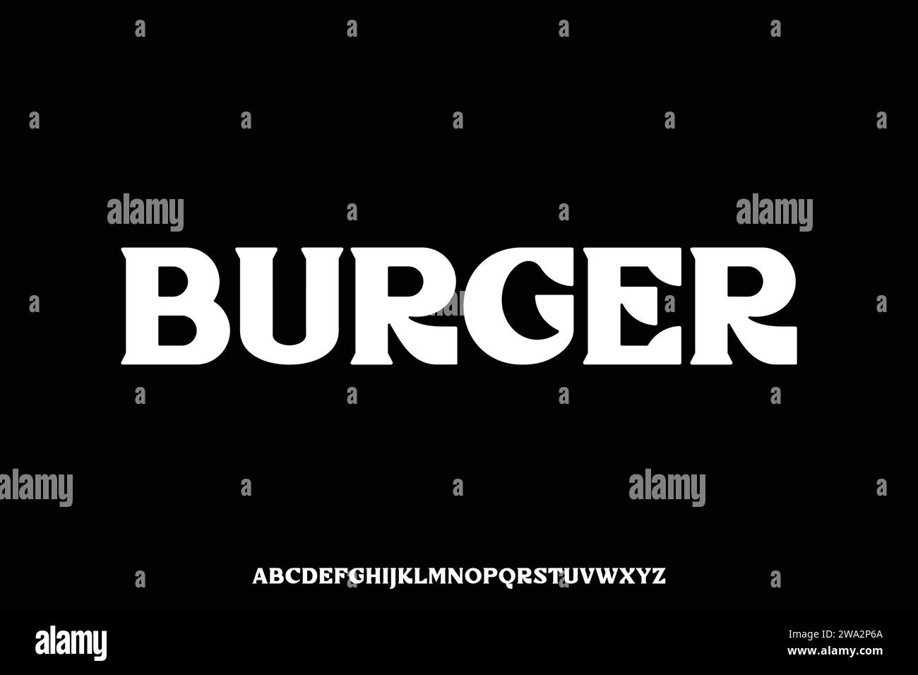 Bold decorative retro style alphabet display font vector. Burger ... Bold decorative retro style alphabet display font vector. Burger ...