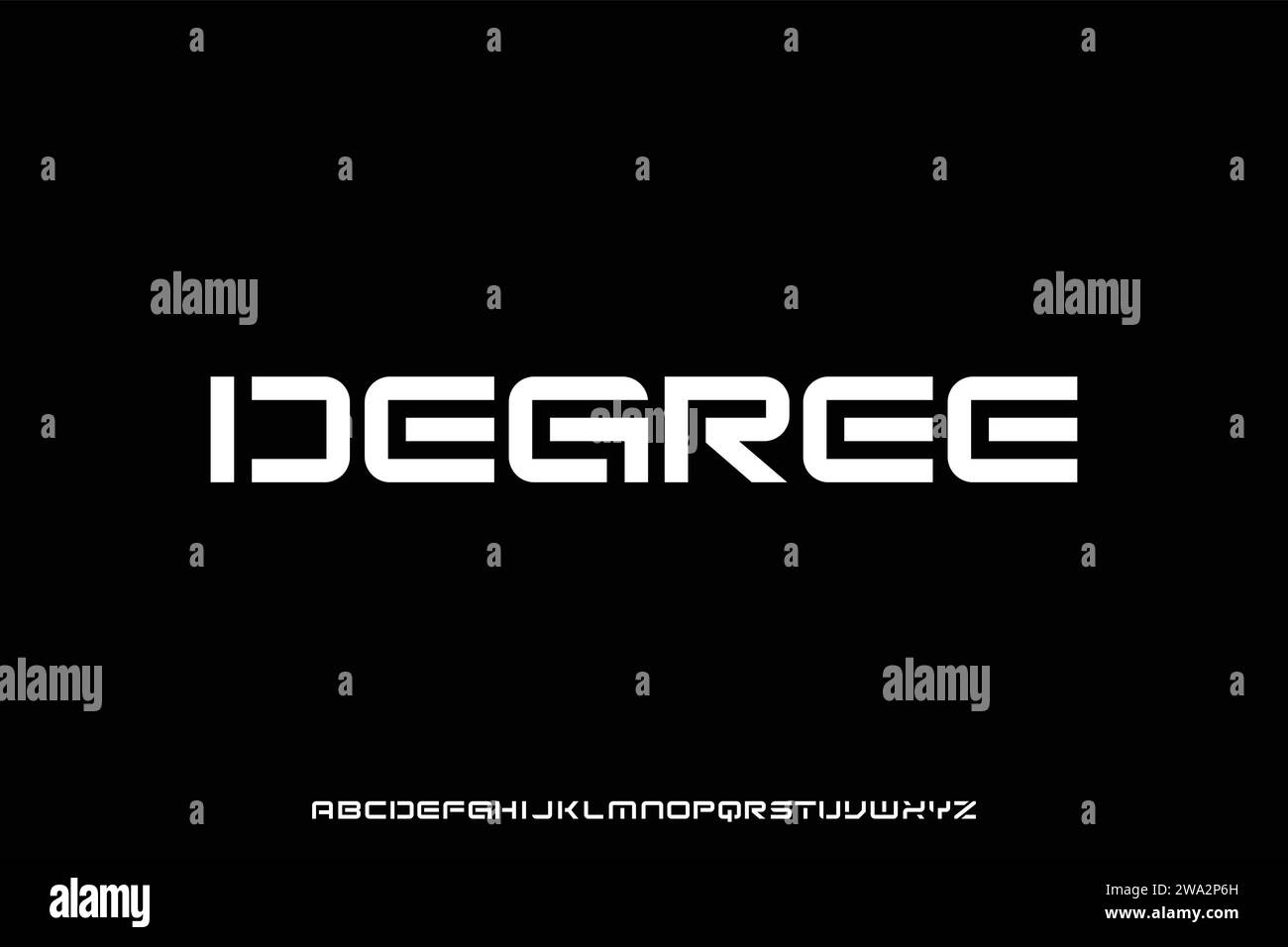 Bold modern futuristic alphabet display font vector illustration Stock ...