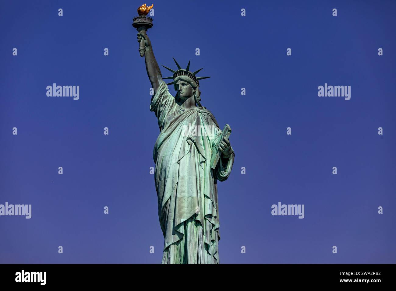 New York, USA; June 1, 2023: The Big Apple Statue of Liberty, symbol of ...