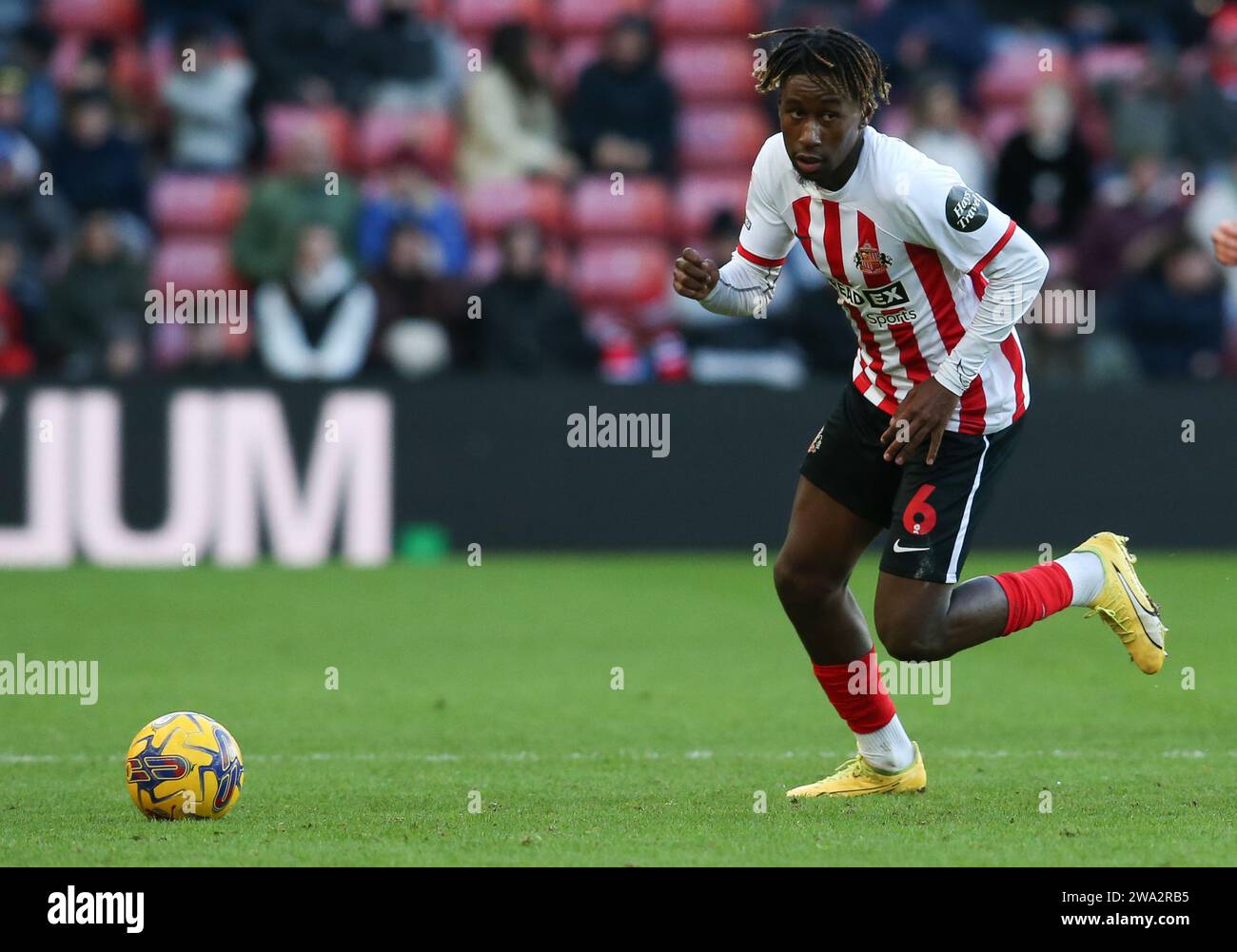 Sunderland on Monday 1st January 2024. Sunderland's Timothée Pembele ...