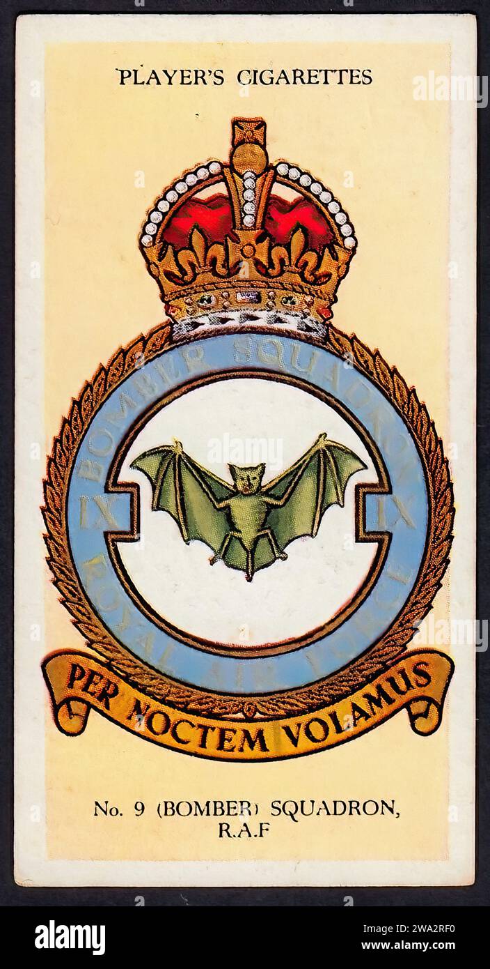No9 Bomber Squadron - Vintage Cigarette Card Stock Photo - Alamy