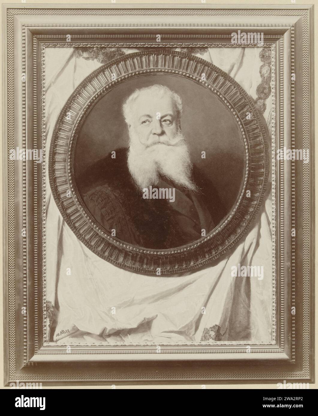 Photo production of a painted portrait of the sculptor Arthur du ...