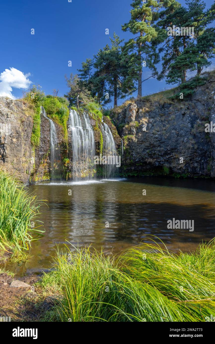 Waterfall Cascade des Veyrines near Allanche in French highlands ...