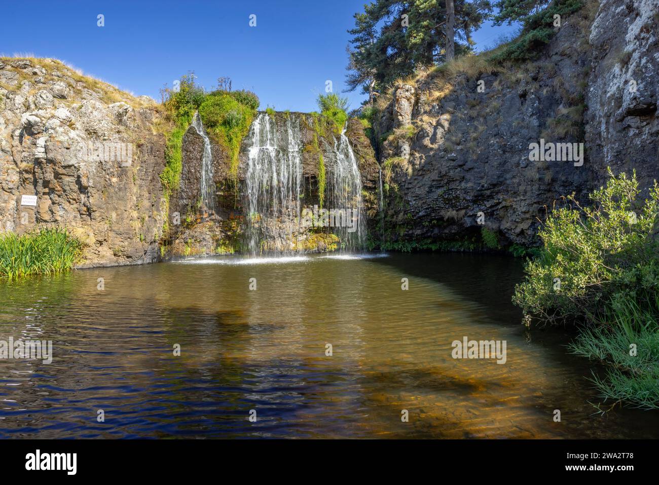 Waterfall Cascade des Veyrines near Allanche in French highlands ...