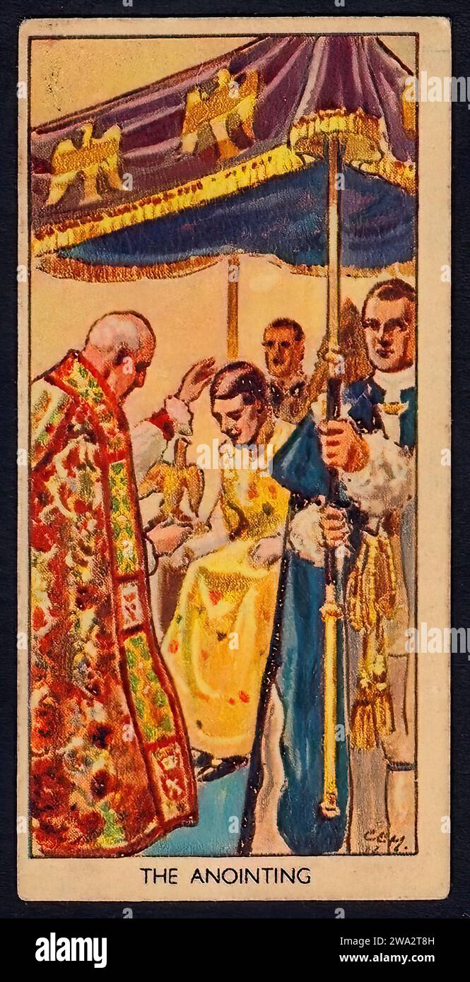 The Anointing - Vintage British Trade Card Stock Photo - Alamy