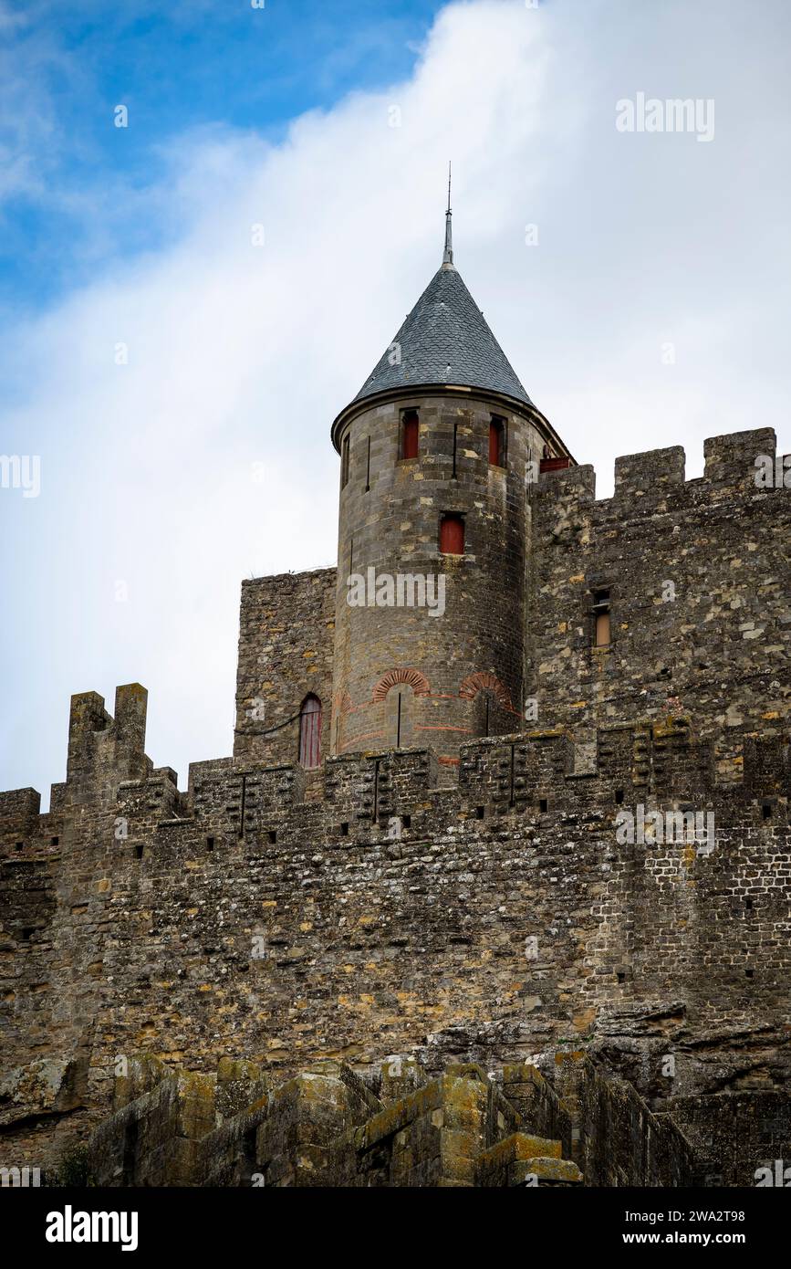 La Cité, medieval citadel with numerous watchtowers and double-walled ...