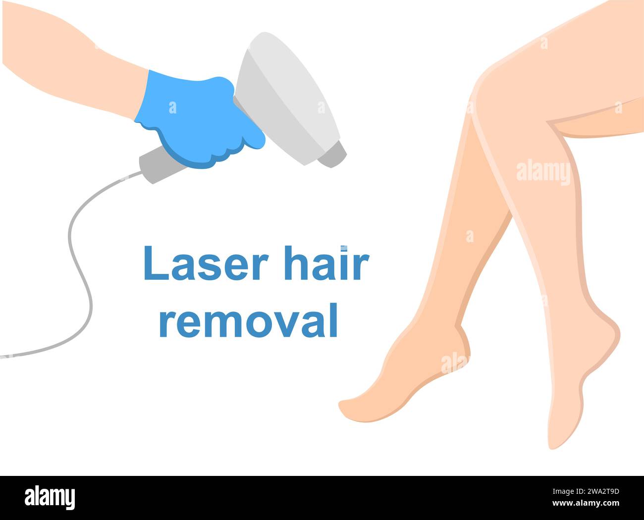 Laser hair removal. Leg hair removal Stock Vector Image & Art - Alamy