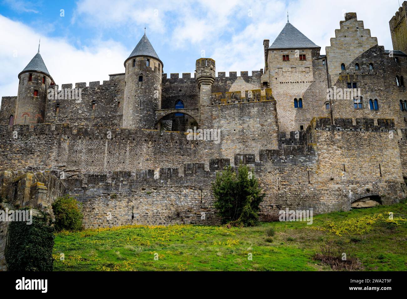 La Cité, medieval citadel with numerous watchtowers and double-walled ...