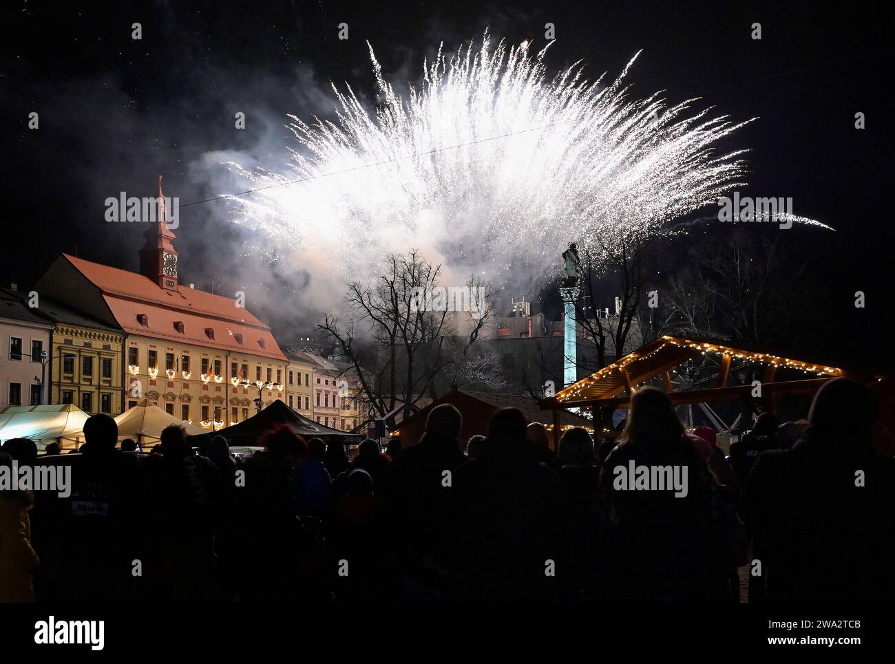 Jihlava, Czech Republic. 01st Jan, 2024. New Year's fireworks in ...