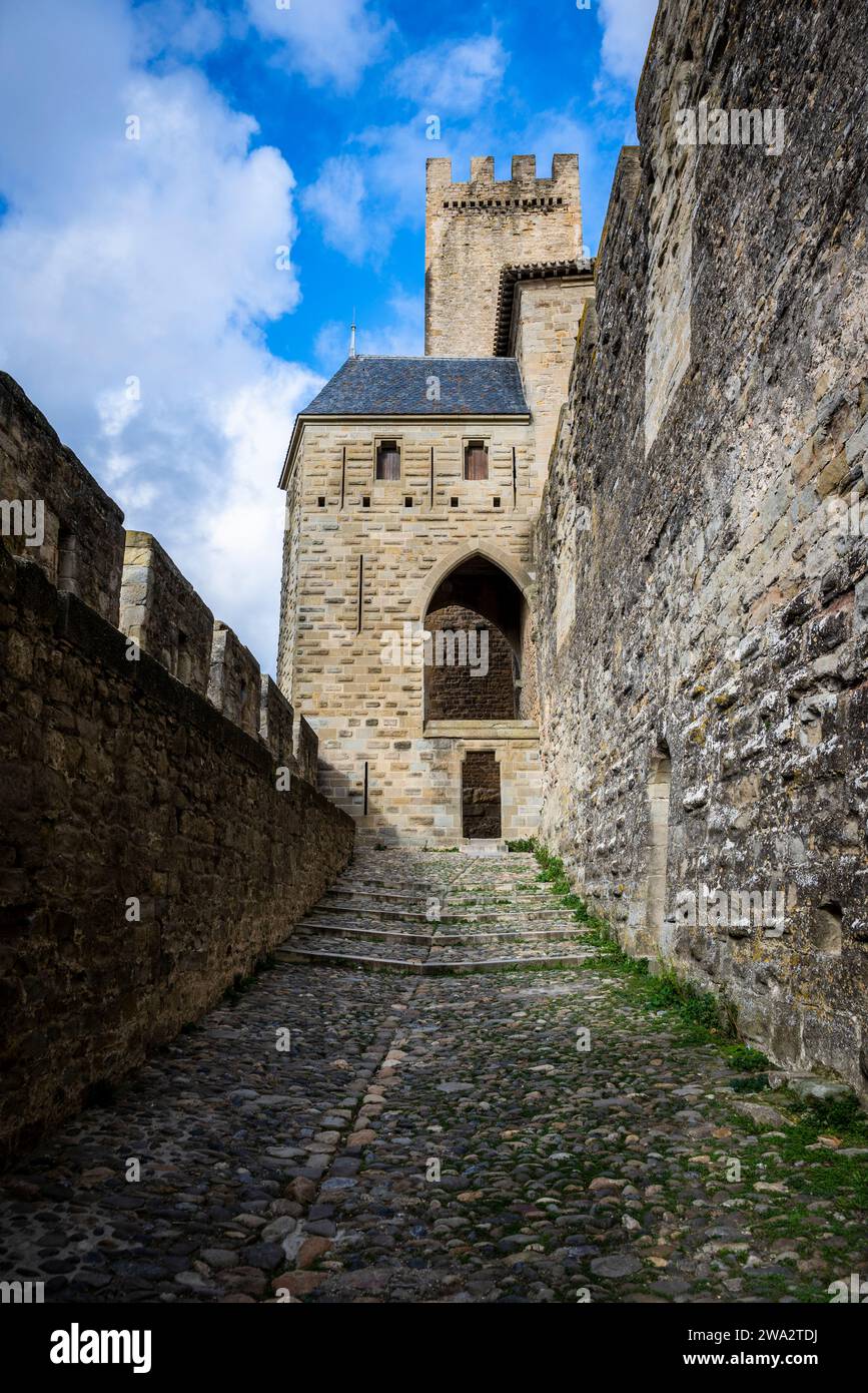 La Cité, medieval citadel with numerous watchtowers and double-walled ...