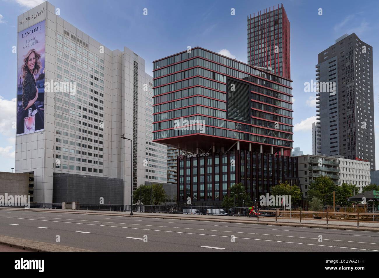 Modern high-rise office buildings with the Willemswerf and the ...