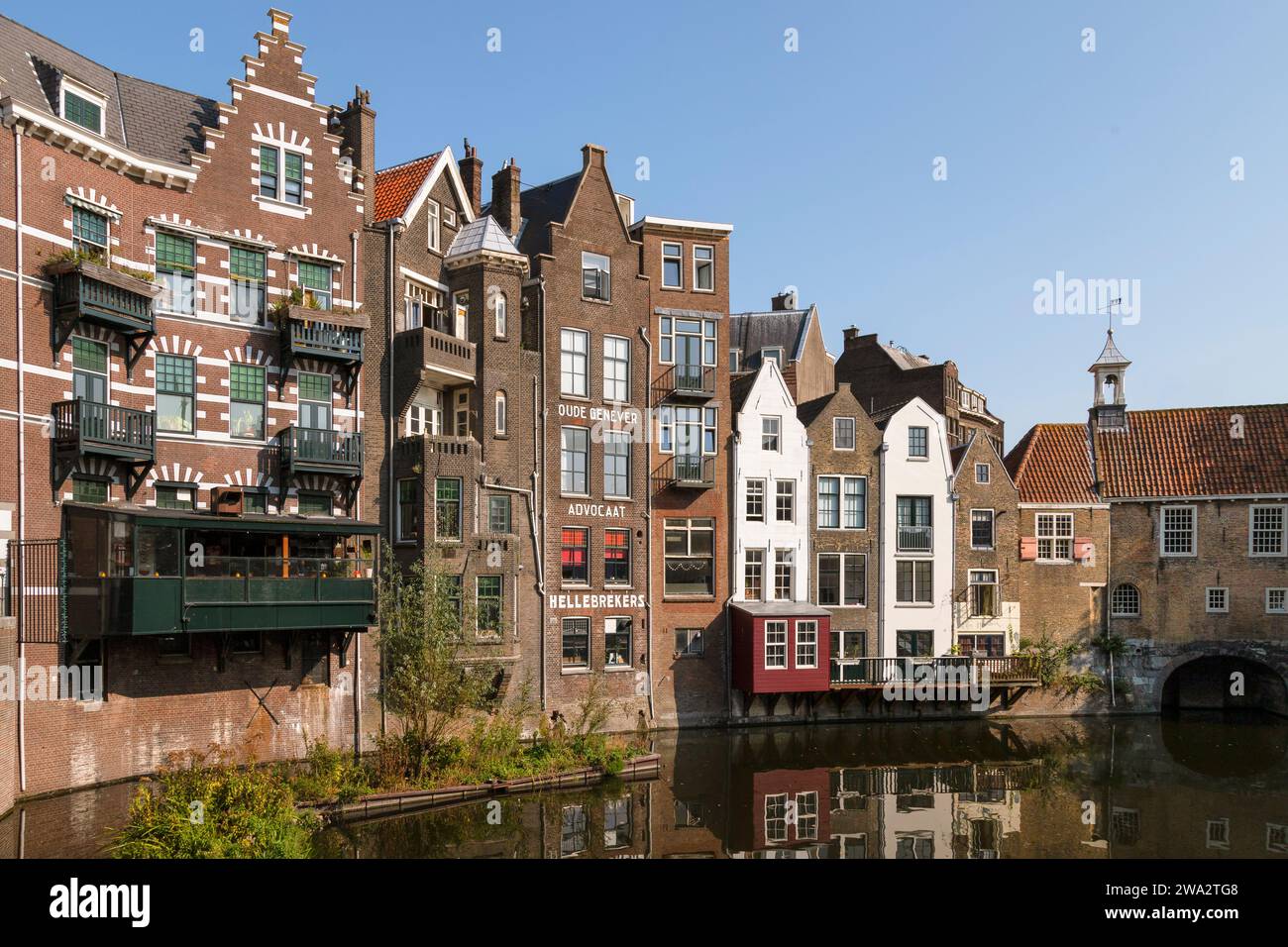 Old historic district Delfshaven in the city of Rotterdam Stock Photo ...