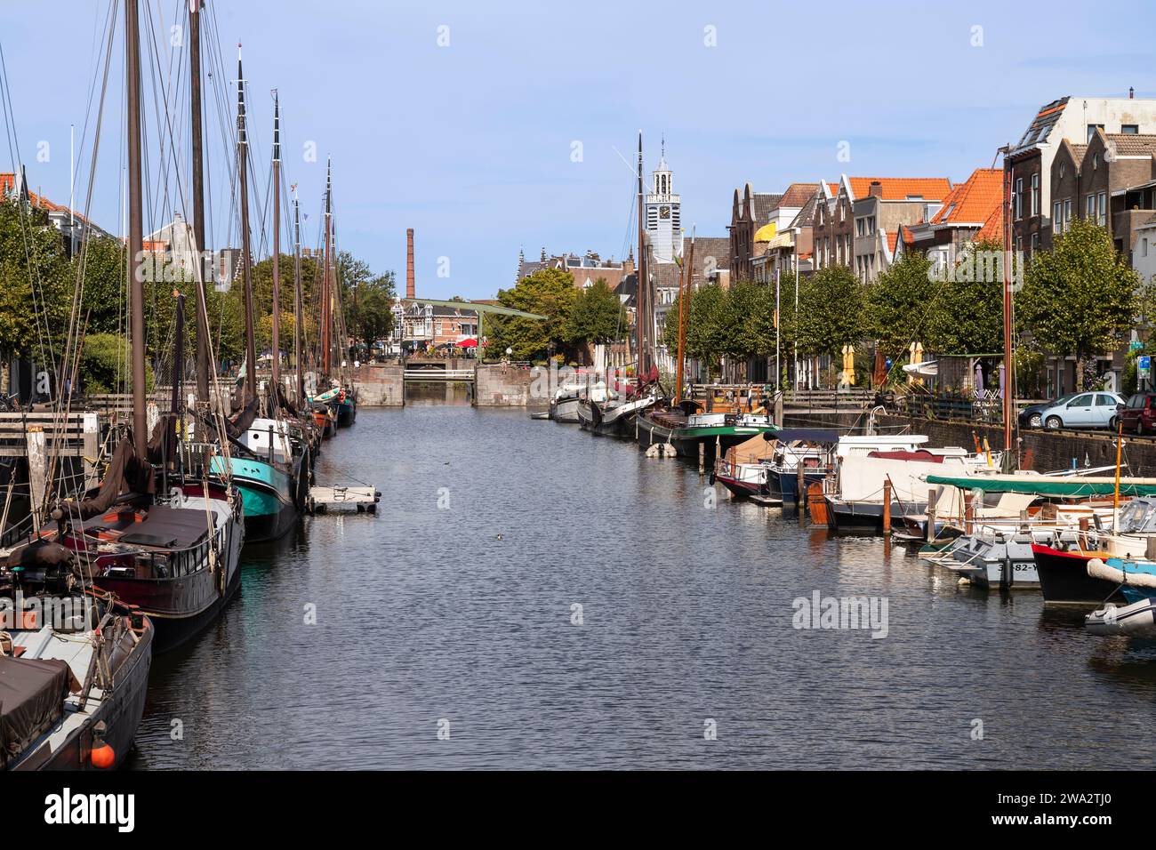 Old historic district Delfshaven in the city of Rotterdam Stock Photo ...