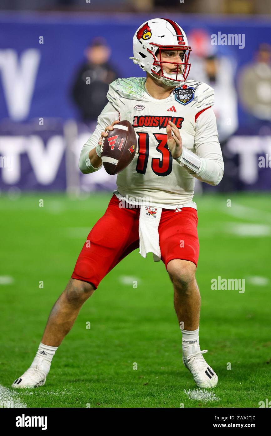 SAN DIEGO, CA - DECEMBER 27: Louisville Cardinals quarterback Jack ...