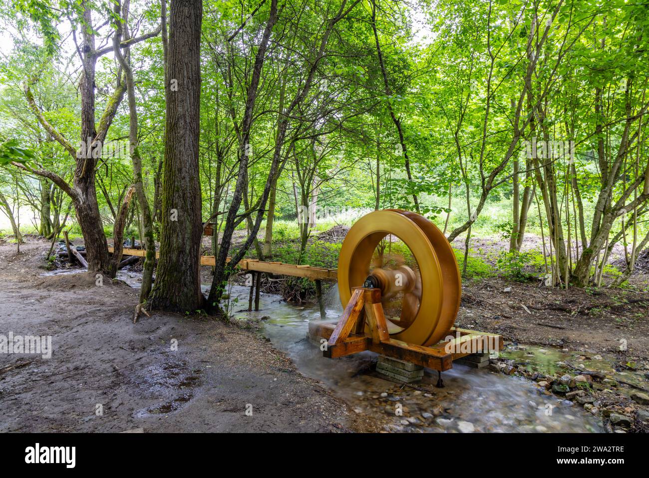 National park Muranska Planina, stream with a water mill wheel ...