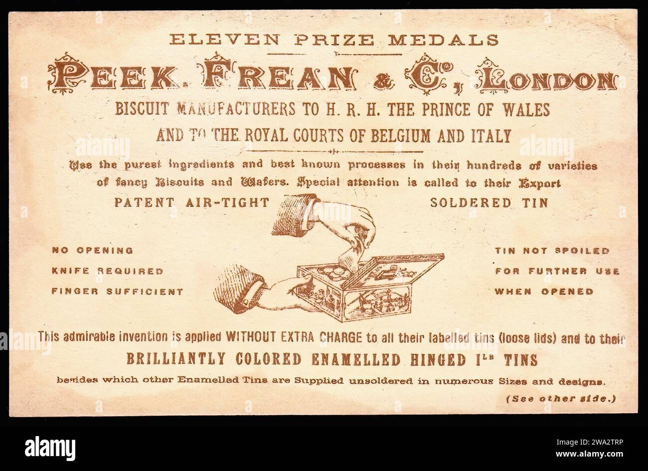 Vintage British Trade Card Back Stock Photo - Alamy