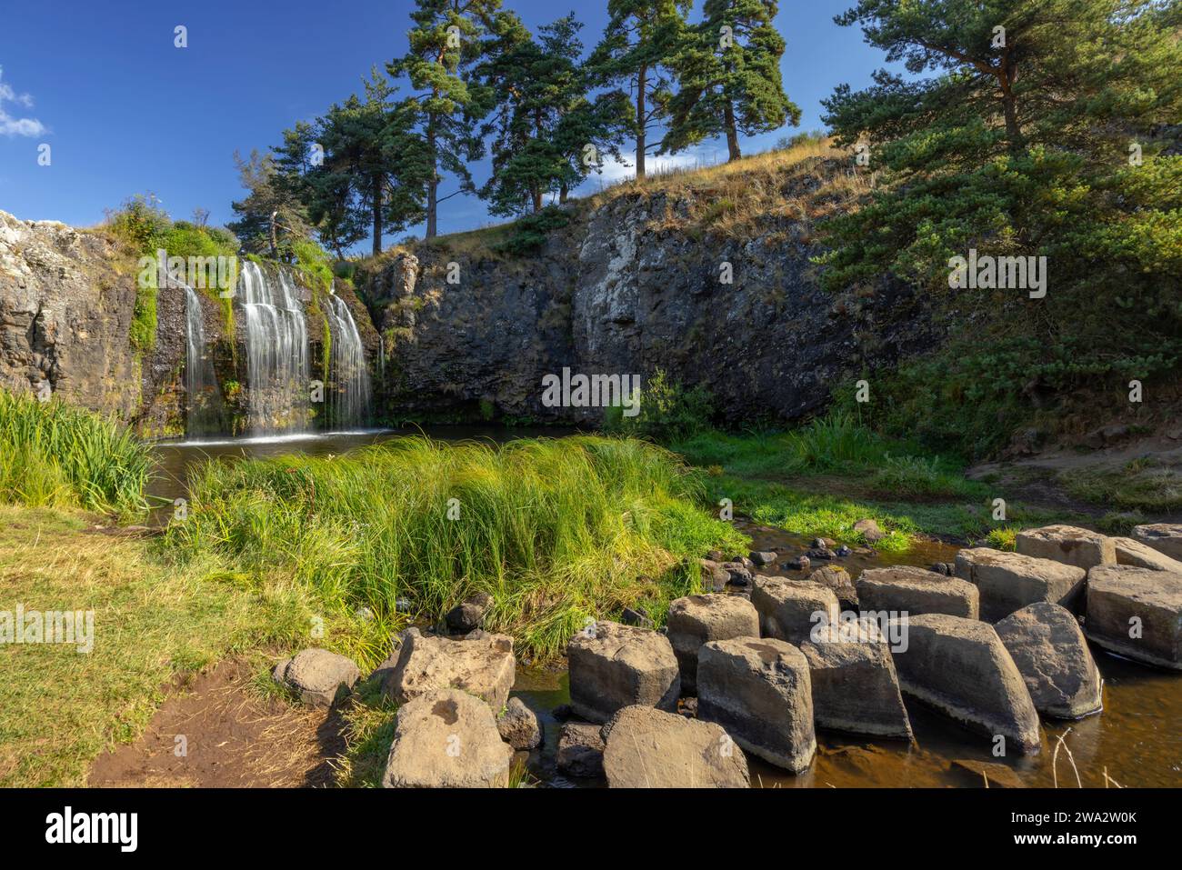 Waterfall Cascade des Veyrines near Allanche in French highlands ...